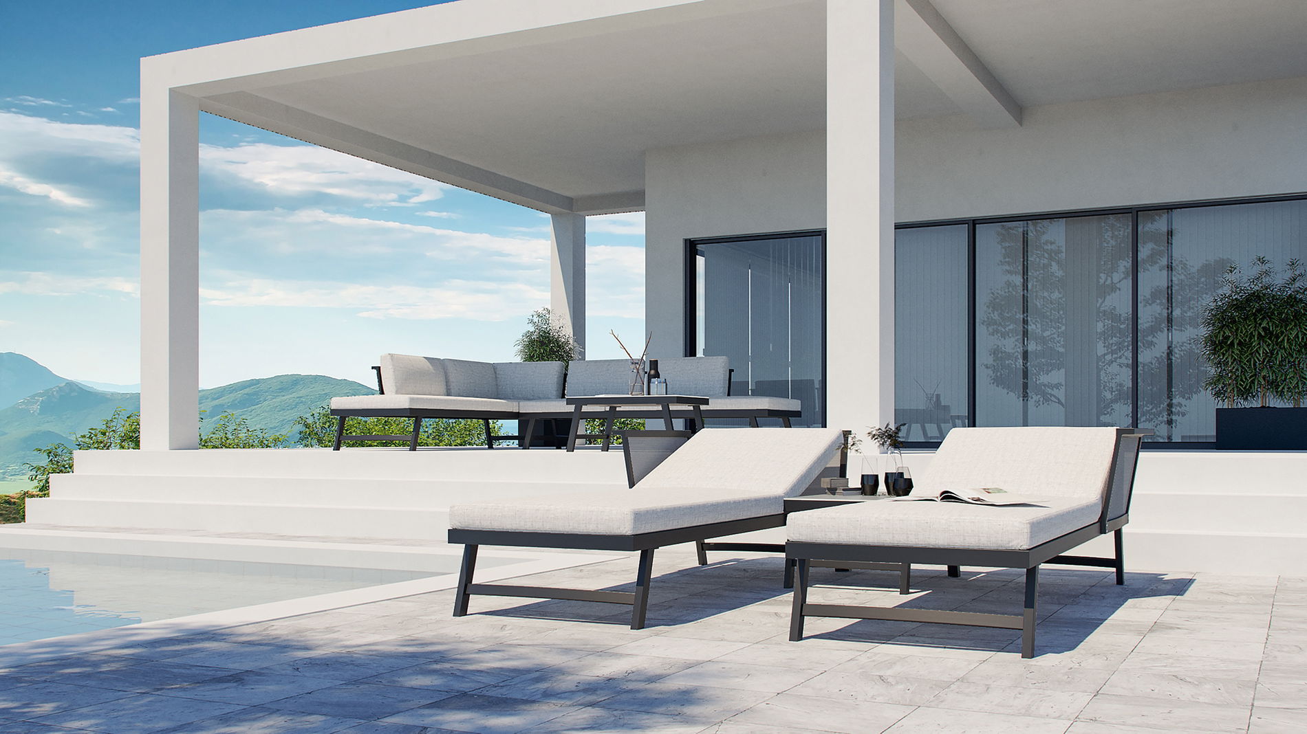 Turn your lounge set into 2 loungers with adjustable backrests artelia design
