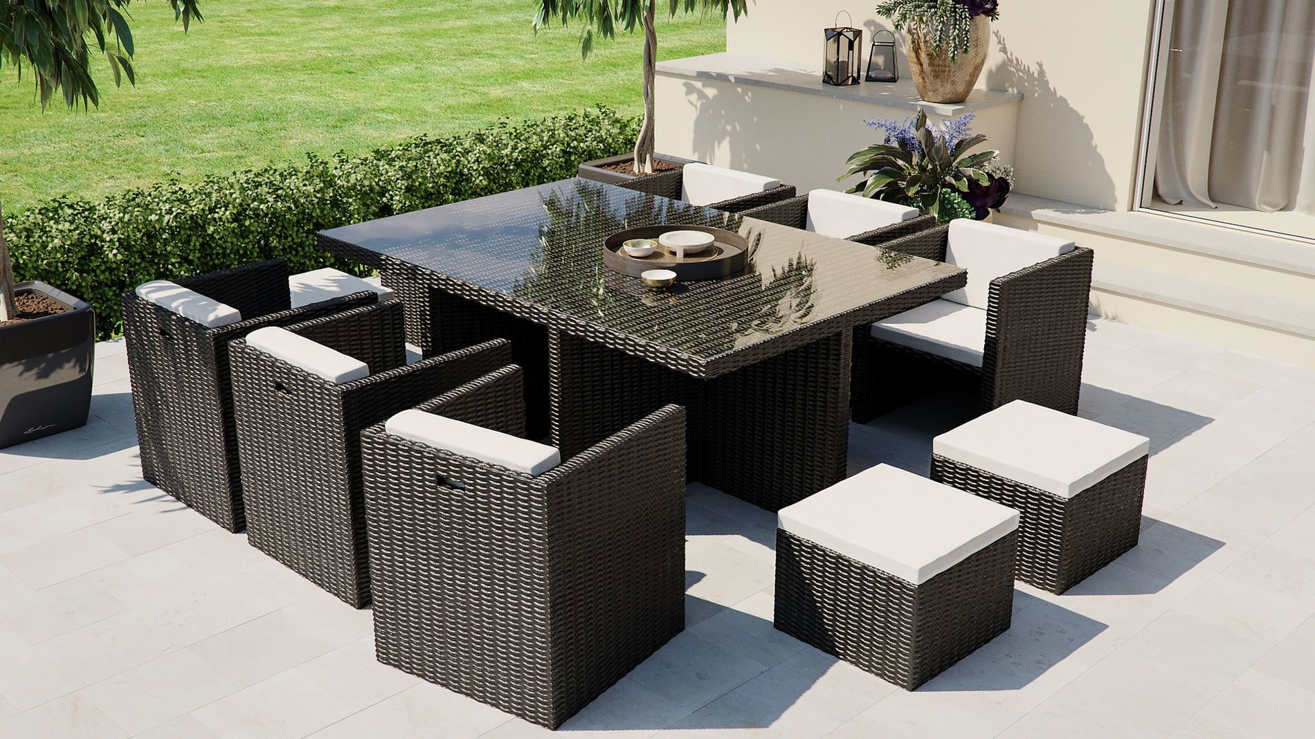 Rattan Cube Dining Set - BOREAS L | artelia-design.co.uk